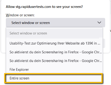 How to enable screen sharing in Firefox