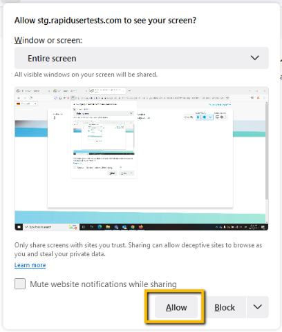 How to enable screen sharing in Firefox